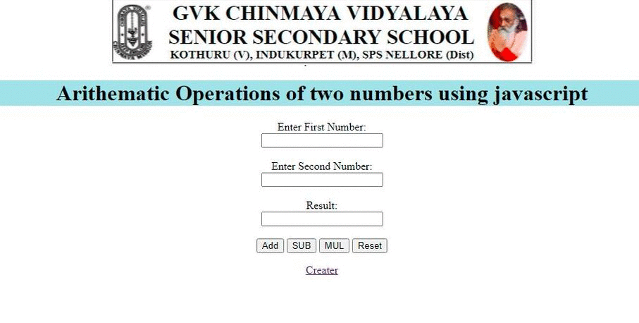 Github Vijayakumarchinthalaarithematic Operations Using Javascript In Html Lets Perform