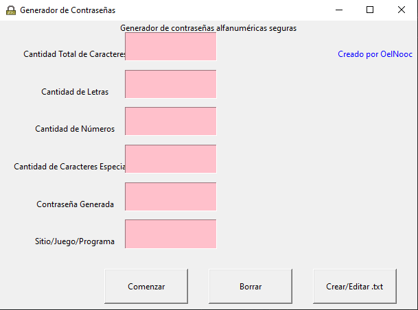 GitHub - OelNooc/Generador-de-Contrase-as: Programa para crear contraseñas alfanuméricas seguras ...