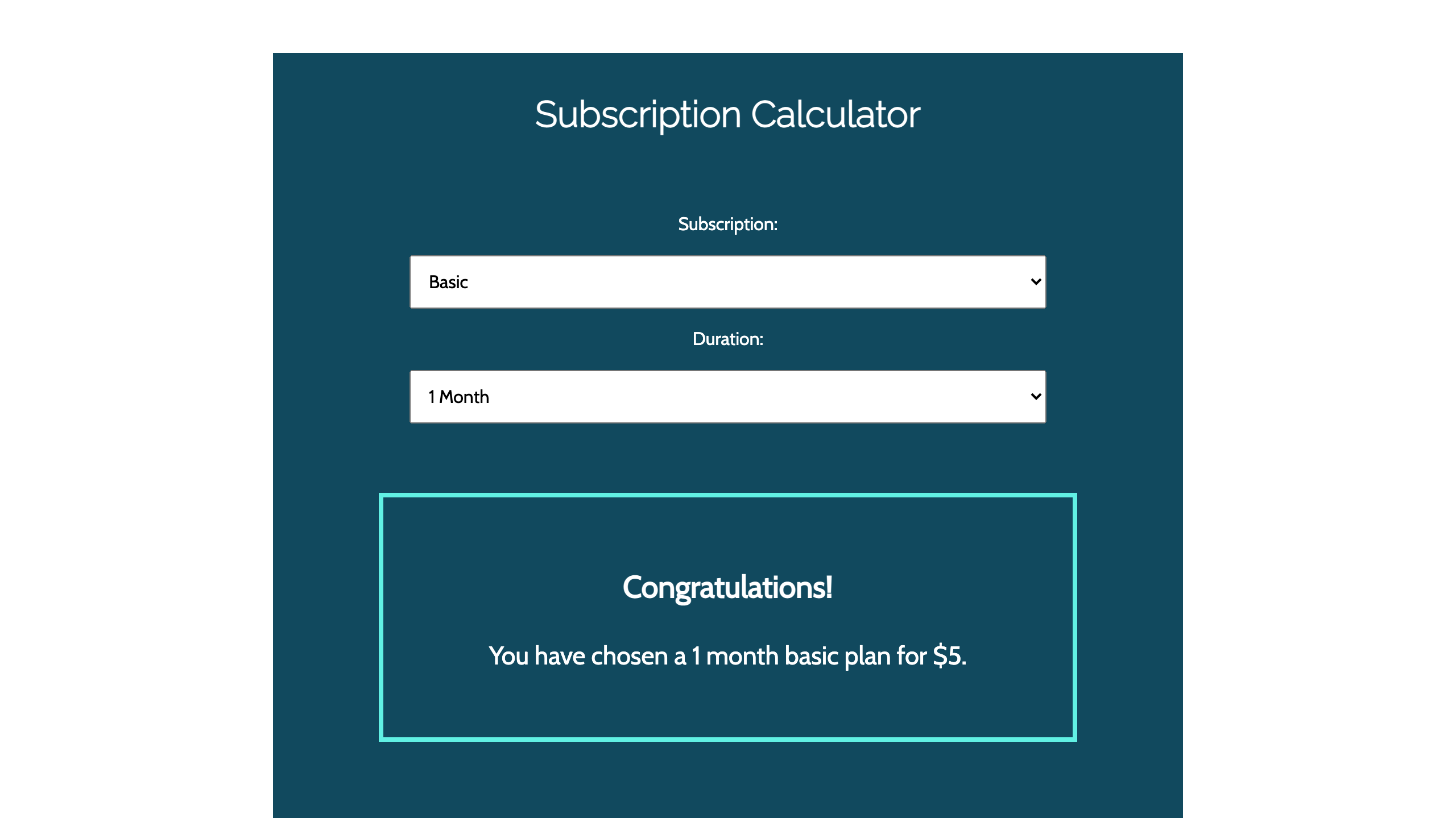 GitHub - sadiejay/subscription-calculator: Calculator created with JS