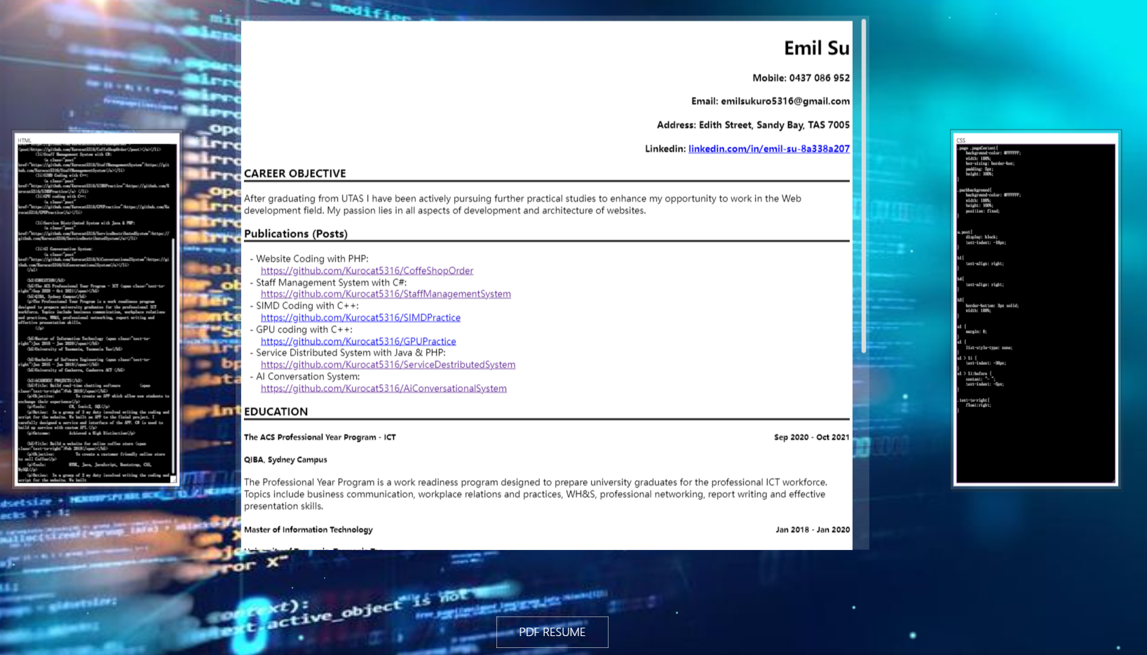 GitHub - Kurocat5316/resume: It is a digital resume project