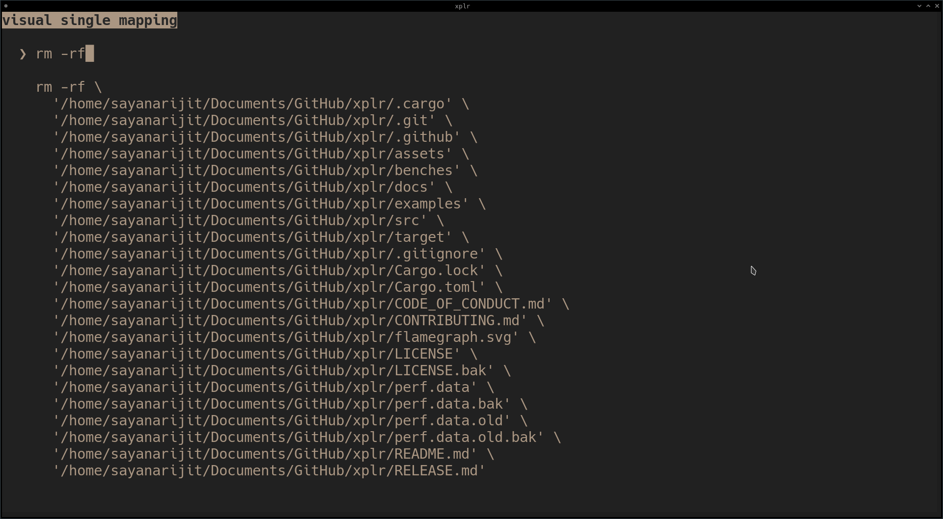 GitHub - sayanarijit/map.xplr: Visually inspect and interactively execute batch commands using xplr