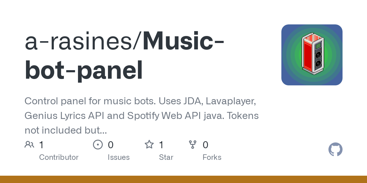 GitHub - a-rasines/Music-bot-panel: Control panel for music bots. Uses JDA, Lavaplayer, Genius ...