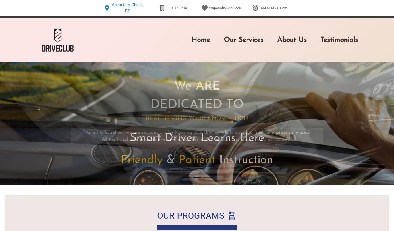 GitHub - KhanAnupamShafi/React-MaterialUI-DriveClub: Driving School ...