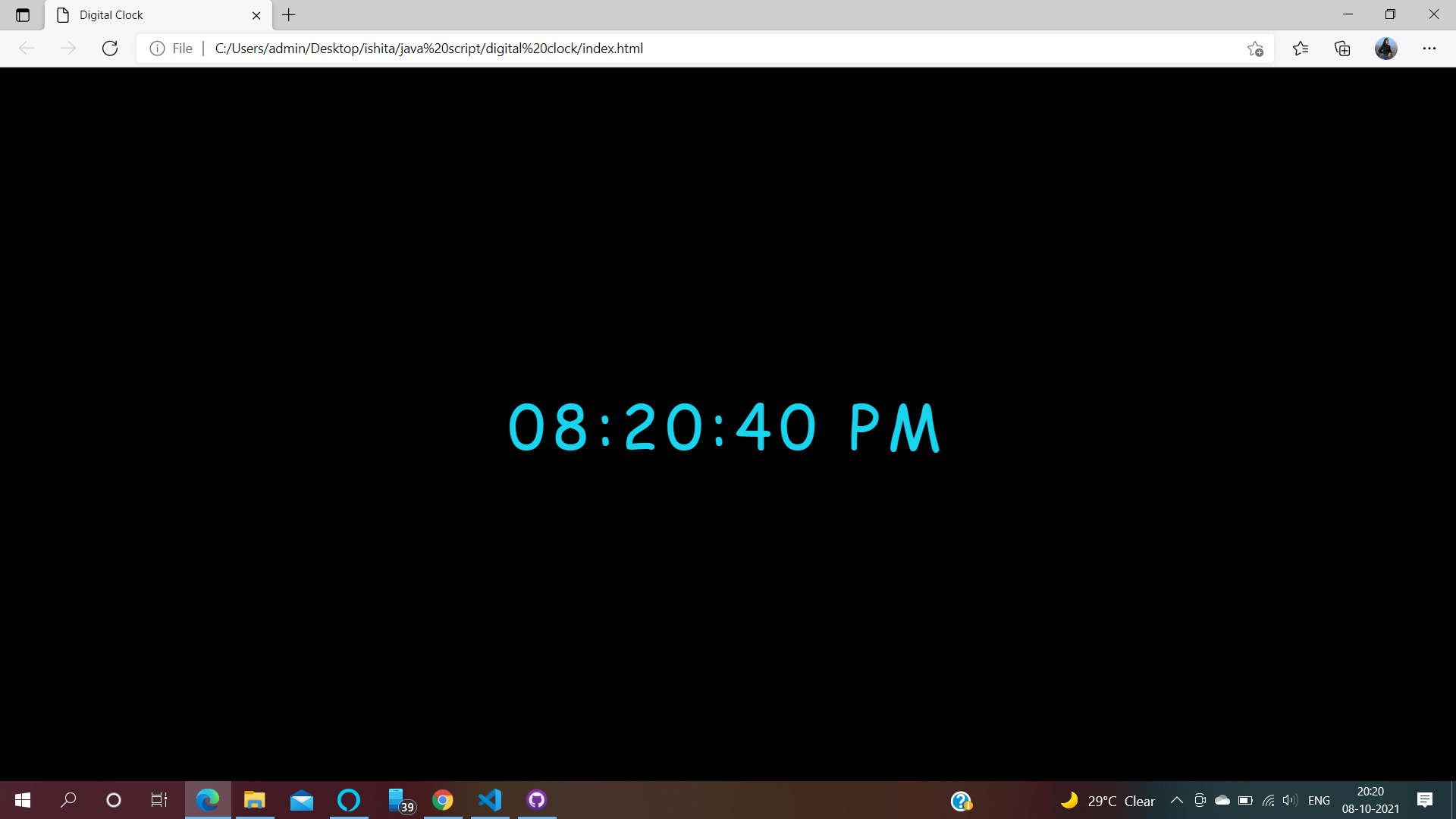 GitHub - ishita143/digital-clock: This is a digital clock in 12 hours format. Designed using ...