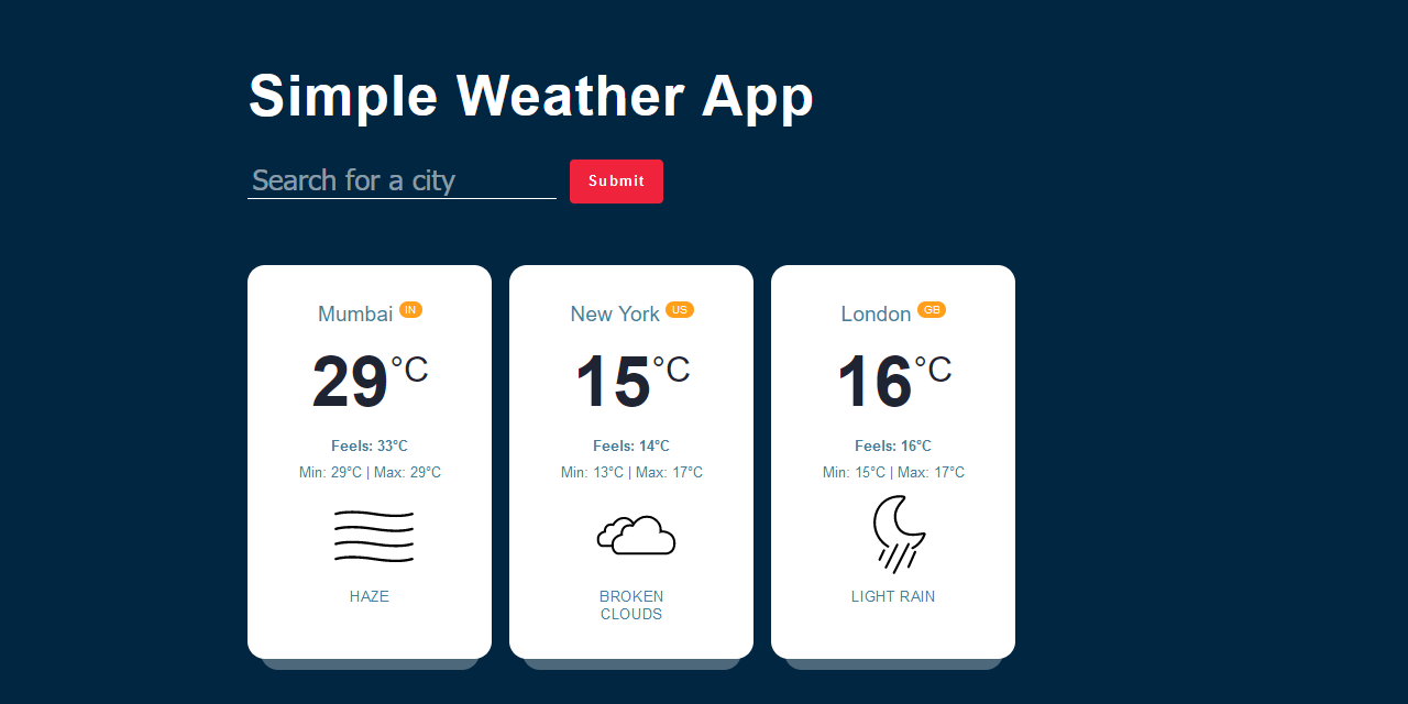 GitHub - saideepd/simple-weather: A simple webapp for finding weather ...