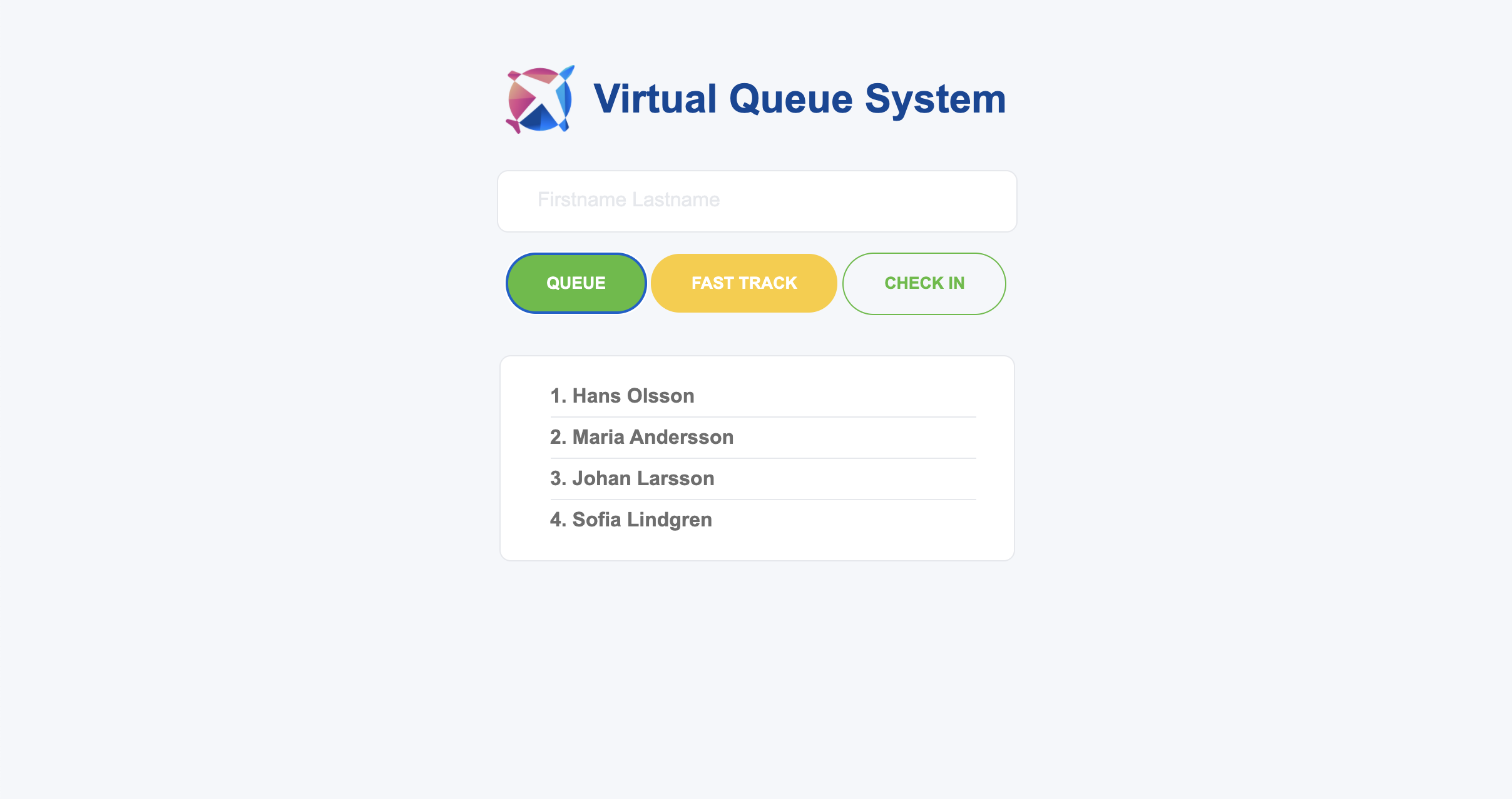 GitHub - blancaley/digital-queue-system: A virtual queue system for checking in luggage at the ...