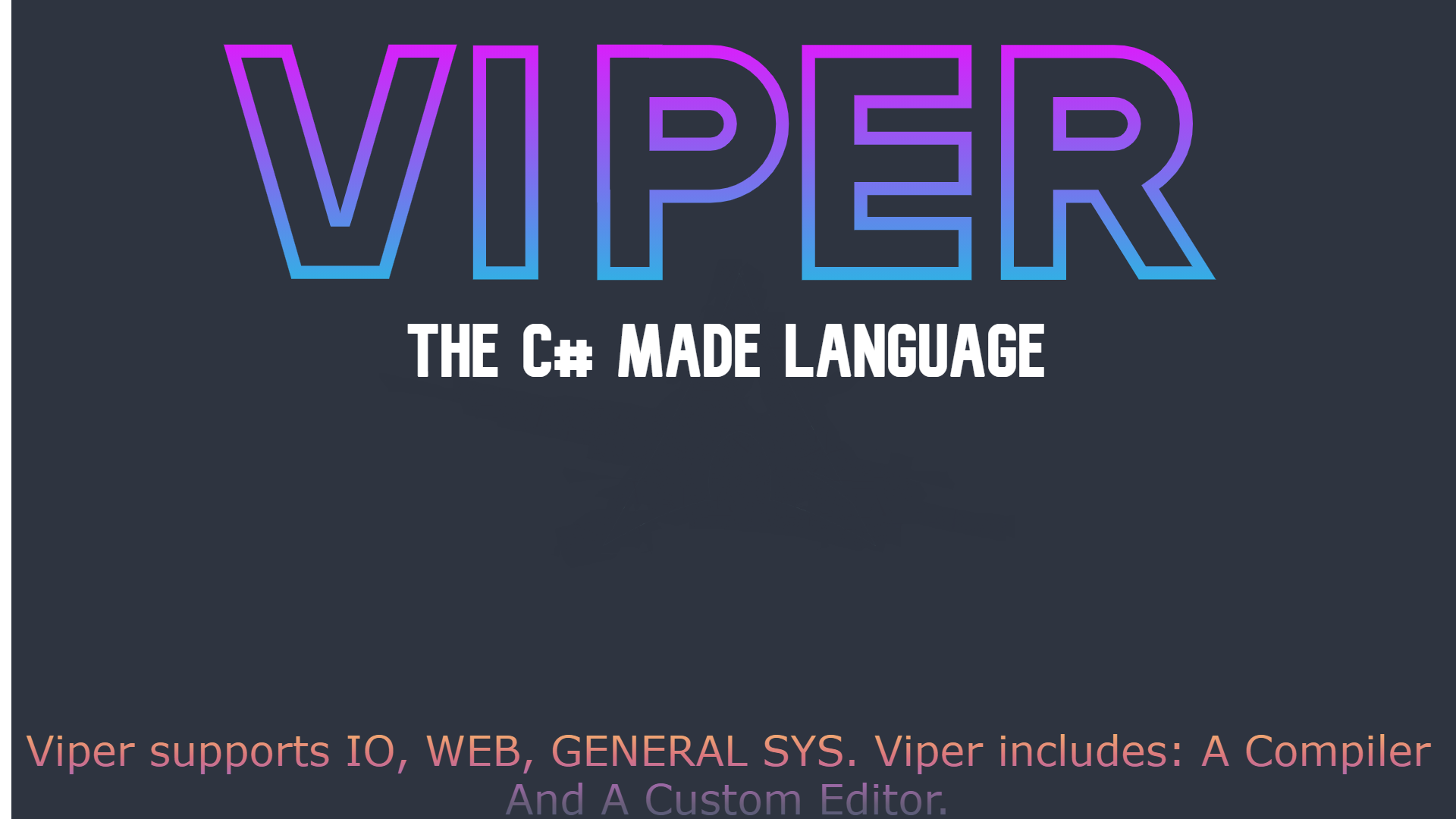 GitHub - Storm092/Viper-Language: Viper, The C# Made Programming Language