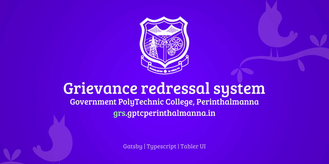 GitHub - gptc-perinthalmanna/grs-frontend: This repo contains the Grievance Redress System ...