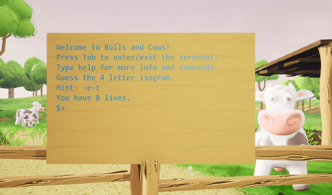 GitHub - christinec-dev/Bull-Cow-Isogram-Guesser: Bull-Cow is a simple word guessing game made ...