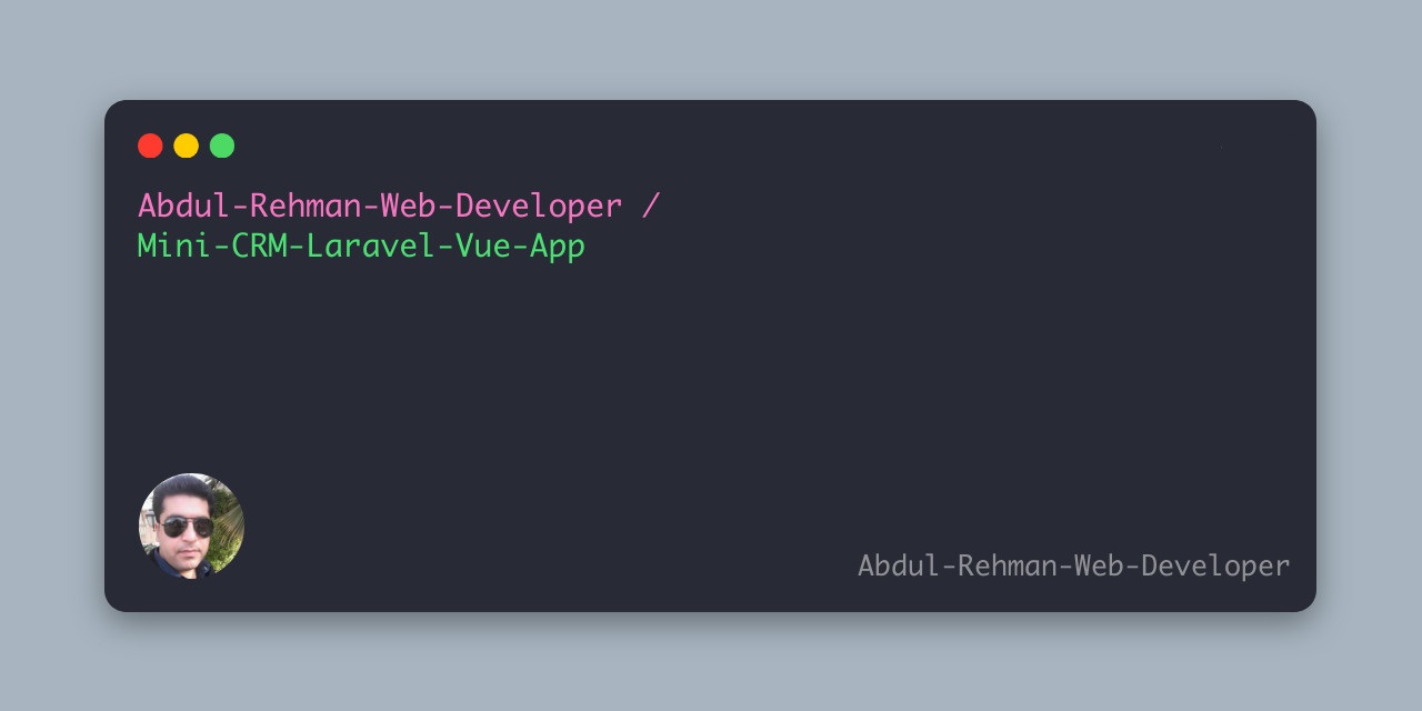 Github Abdul Rehman Web Developermini Crm Laravel Vue App 