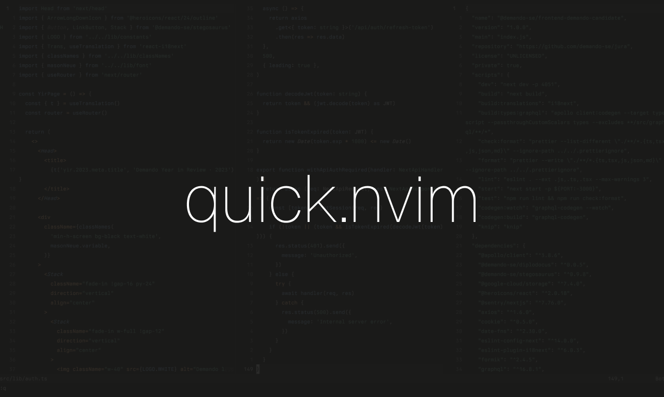 GitHub - albingroen/quick.nvim: A very fast Lua based Neovim configuration that uses native LSP ...