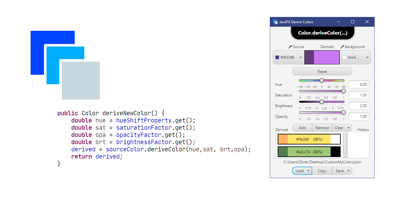GitHub - Oliver-Loeffler/DeriveColorsFX: A small tools to play with ...