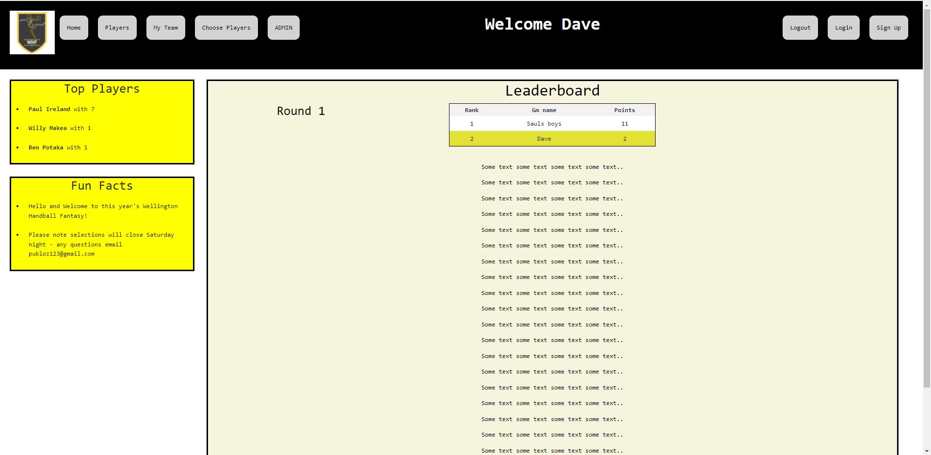 GitHub - Publoz/FantasyProject: My first project making a Wellington handball fantasy website
