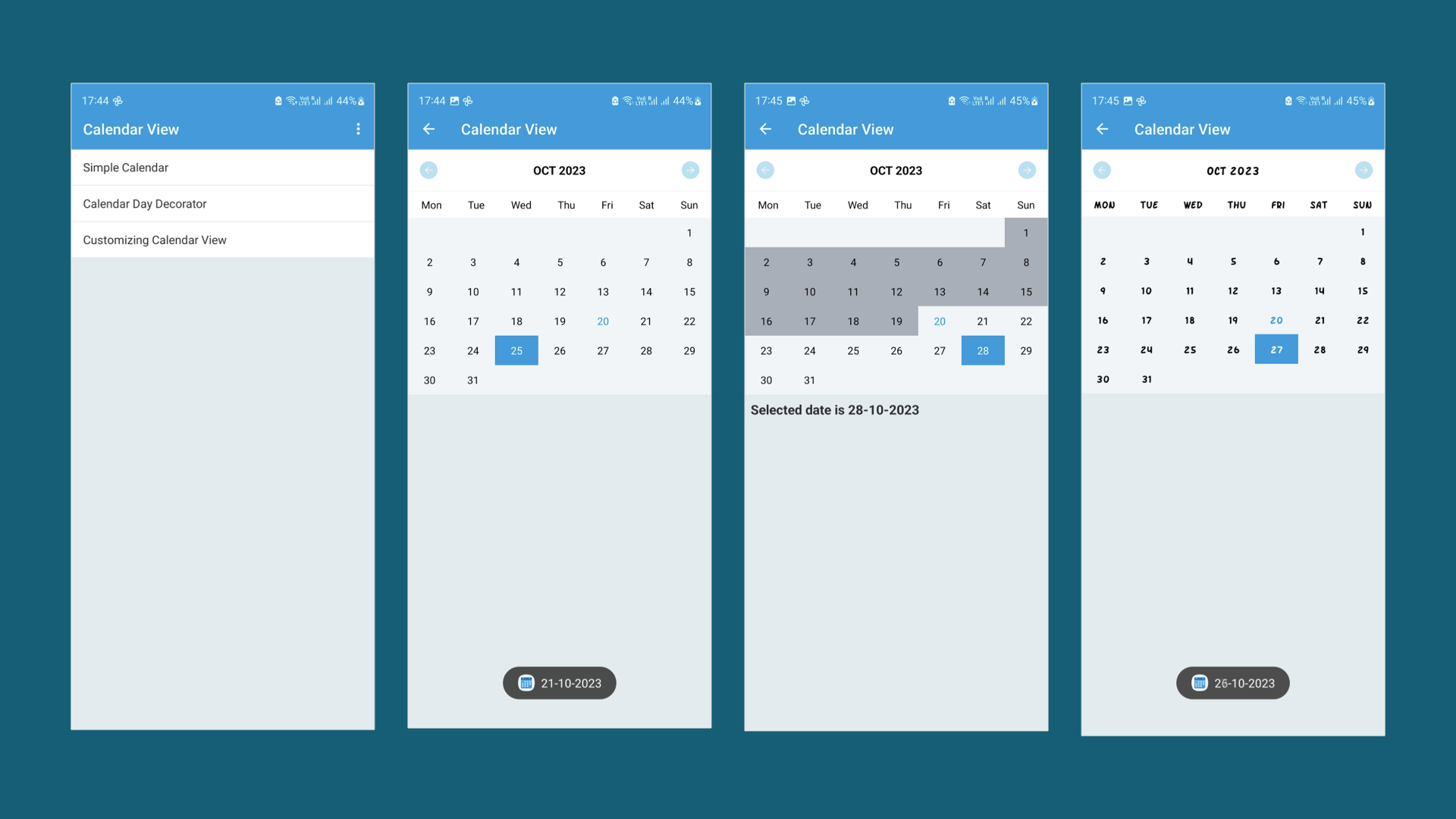 GitHub StackTipsLab custom calendar view The CustomCalendarView