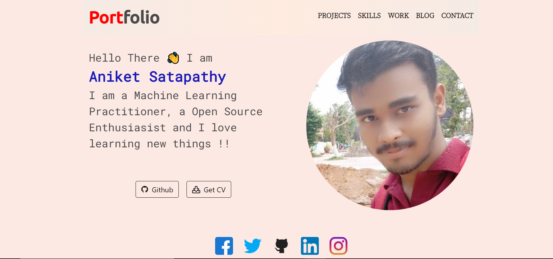 GitHub - aniketsat/Portfolio: ⚡️ A minimal personal portfolio website