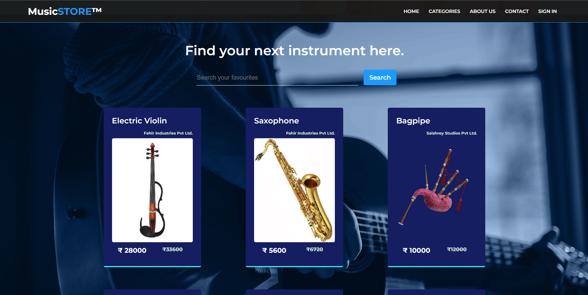 GitHub - Saishrey/MusicSTORE-Ecommerce-Website: A simple Ecommerce ...