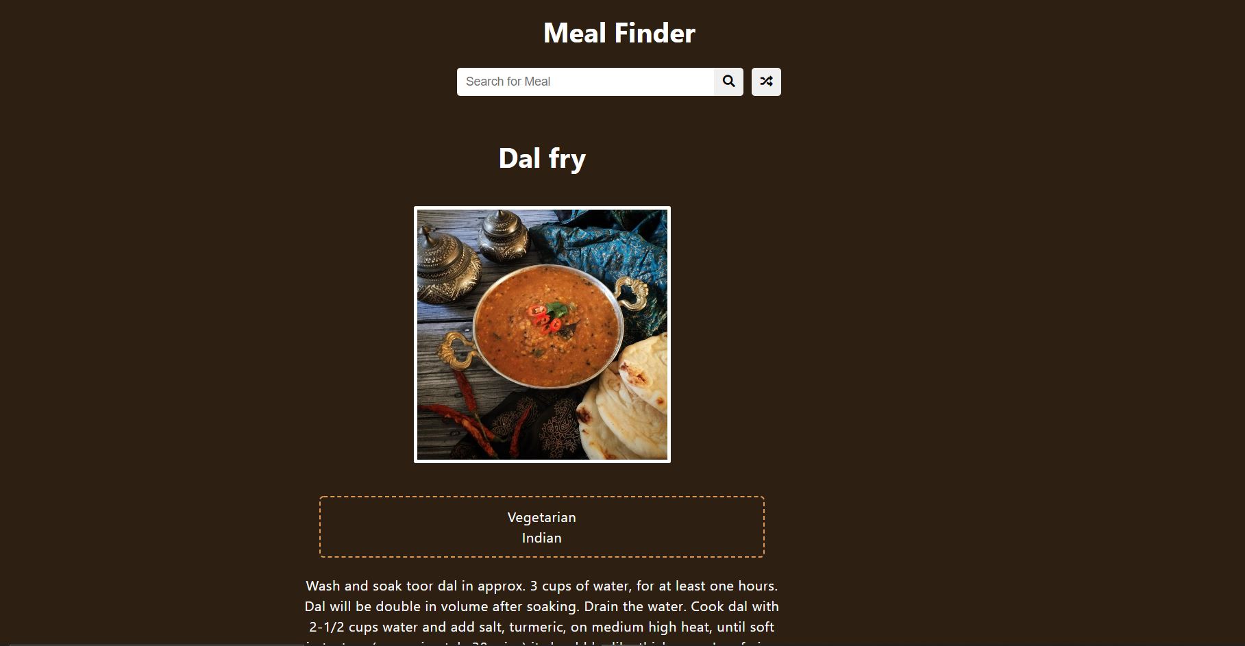 GitHub - parabneil/Meal-Finder: HTML CSS JS Project 01