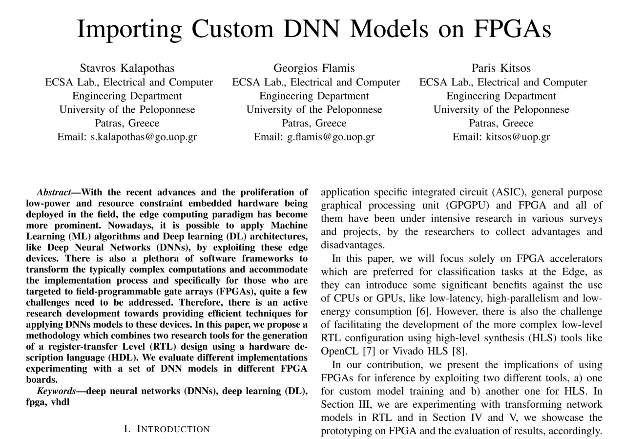 Github Ecsalabimporting Custom Dnn Models On Fpgas