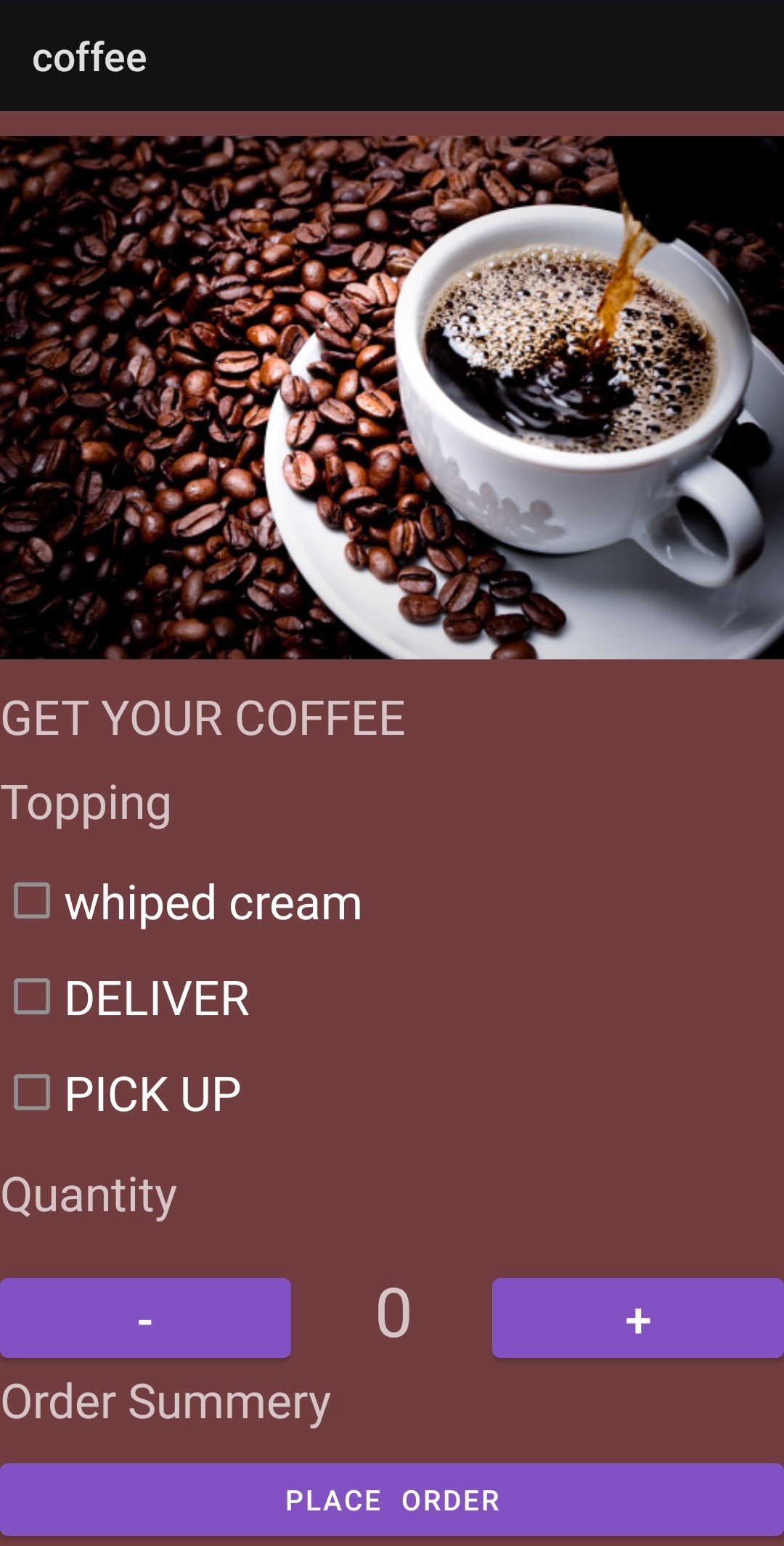 GitHub - AbhinavtrivediIT/Coffe-Order: This is the basic applicationfor ...