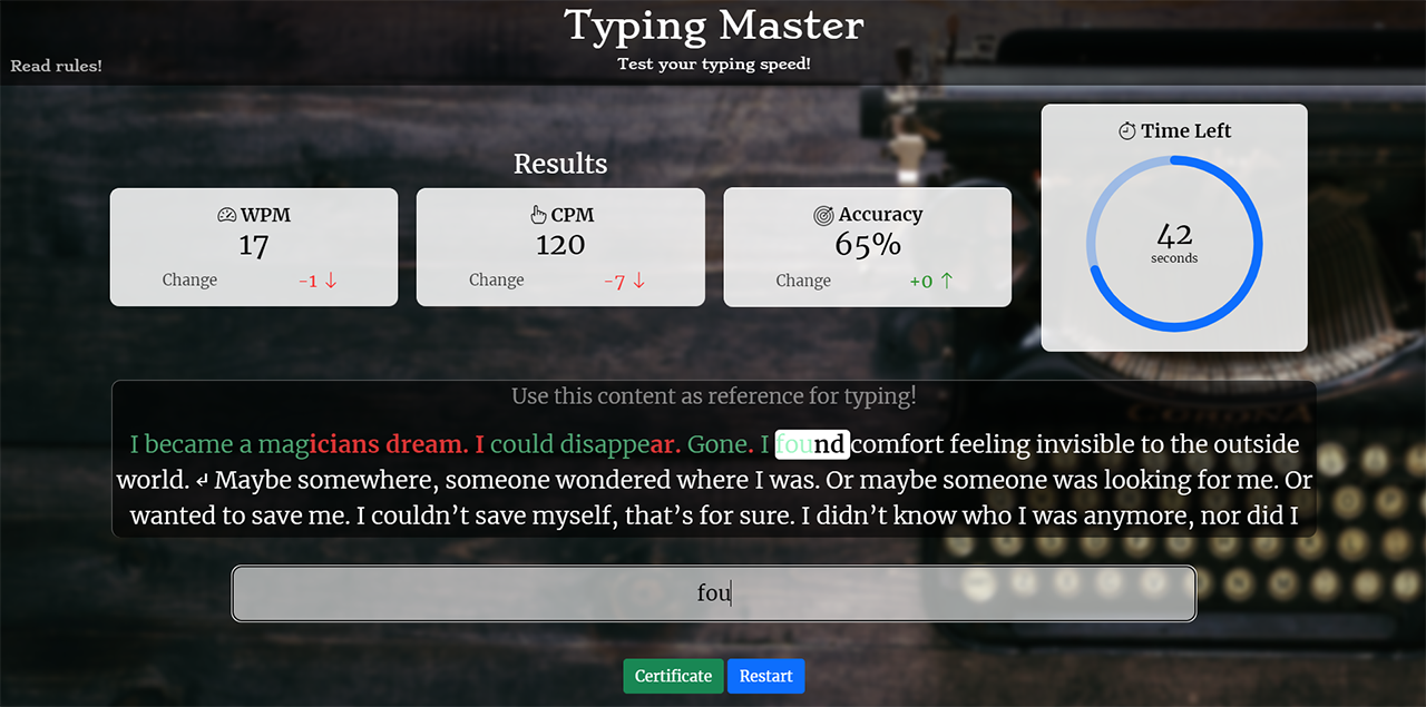 GitHub - KirtiVernekar/typing-master: Typing Master is an online typing ...