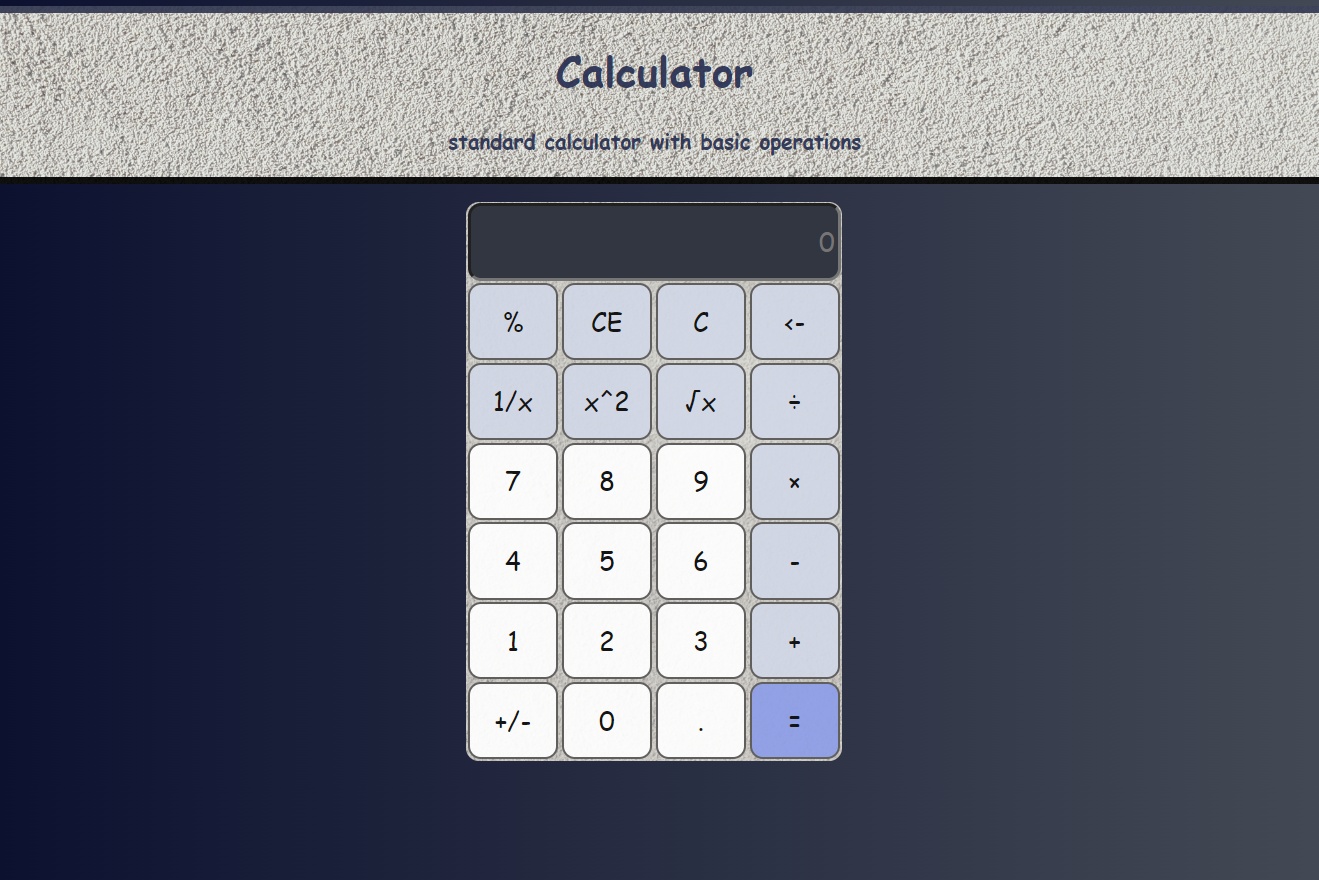 GitHub - Deffo0/Standard-Calculator: It's a web Calculator designed ...