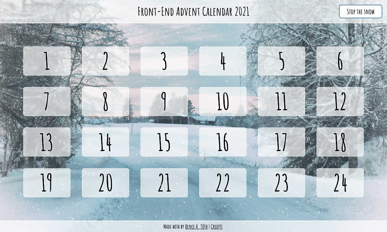 GitHub - bence-toth/advent-calendar-2021: A small application with a new piece of small content ...