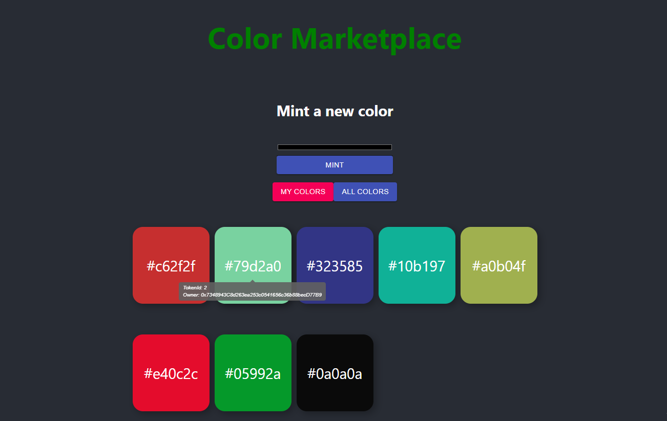 GitHub - Salmandabbakuti/color-marketplace: simple nft marketplace for ...
