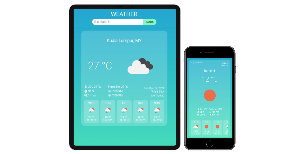 GitHub - emiliamyllykyla/weather: 🌤️ Check the weather!