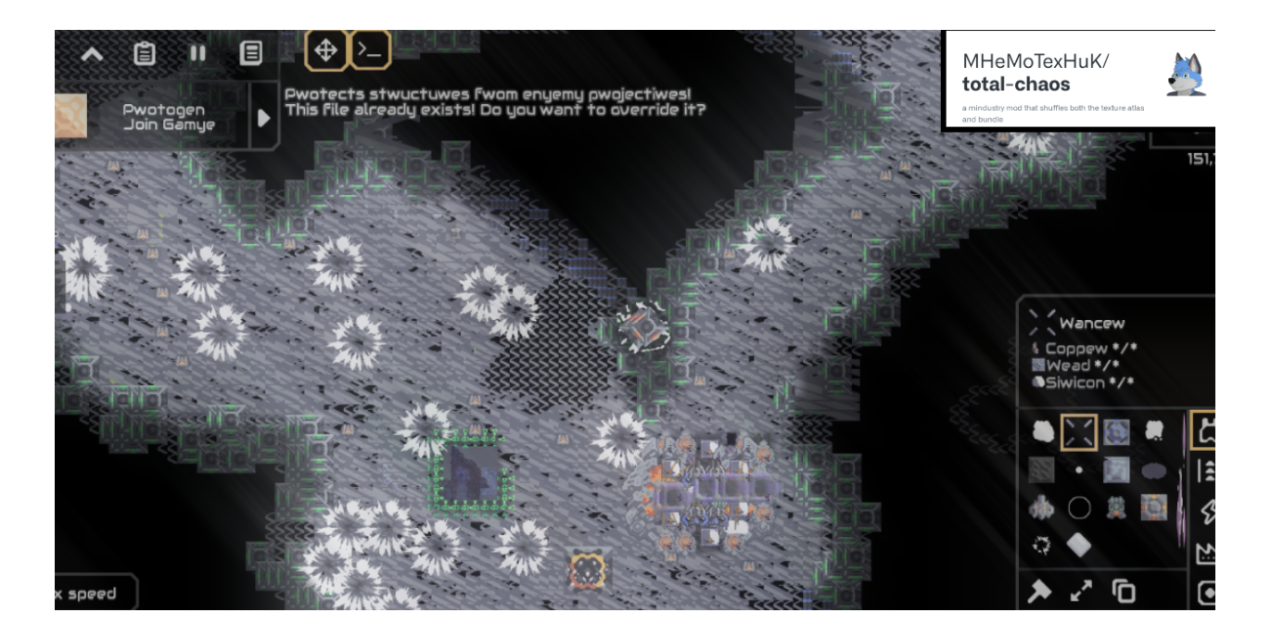 GitHub - Mnemotechnician/total-chaos: a mindustry mod that shuffles both the texture atlas and ...