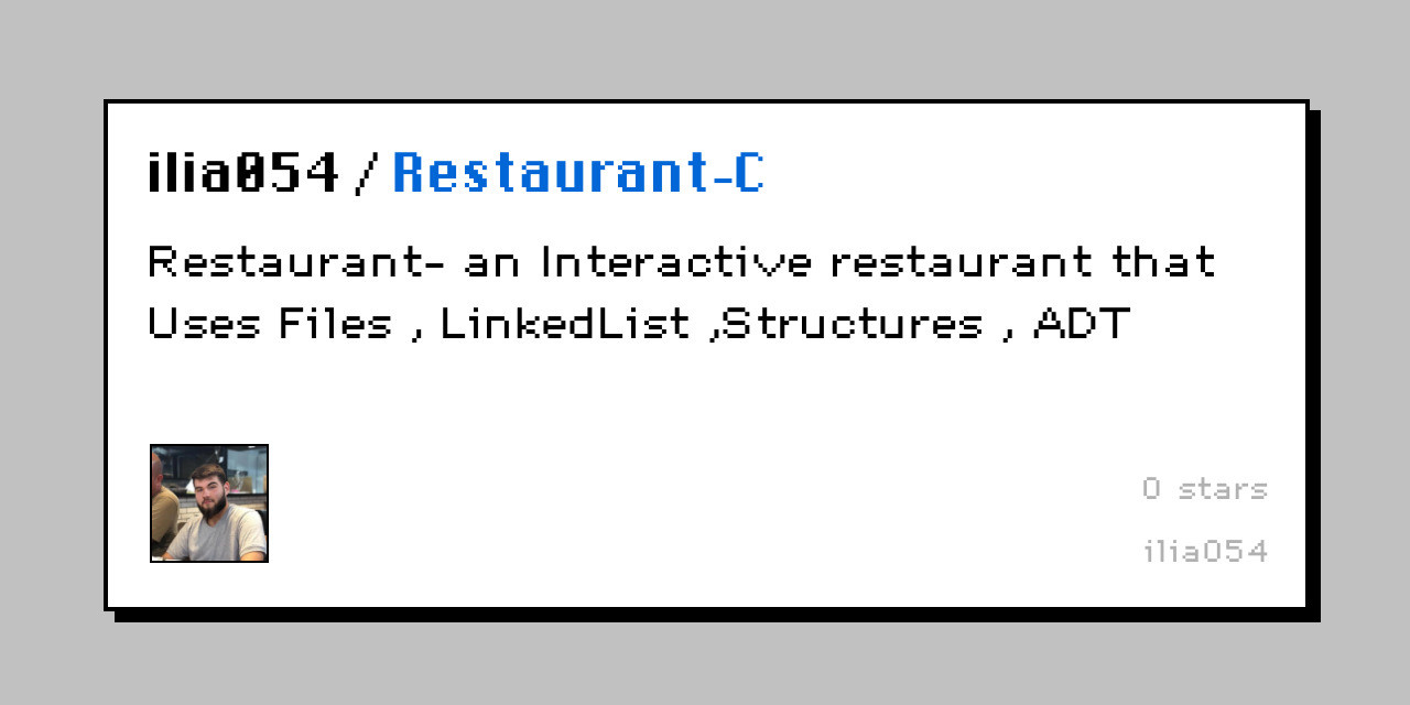 GitHub - ilia054/Restaurant-C: Restaurant- an Interactive restaurant ...