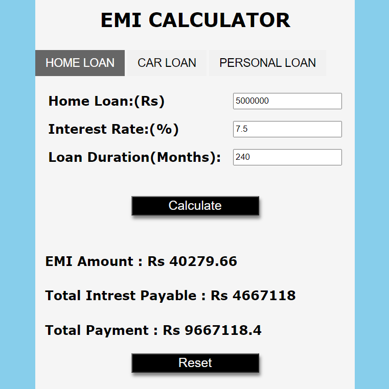 GitHub - skobaid/EMI-CALCULATOR: This is EMI Calculator......