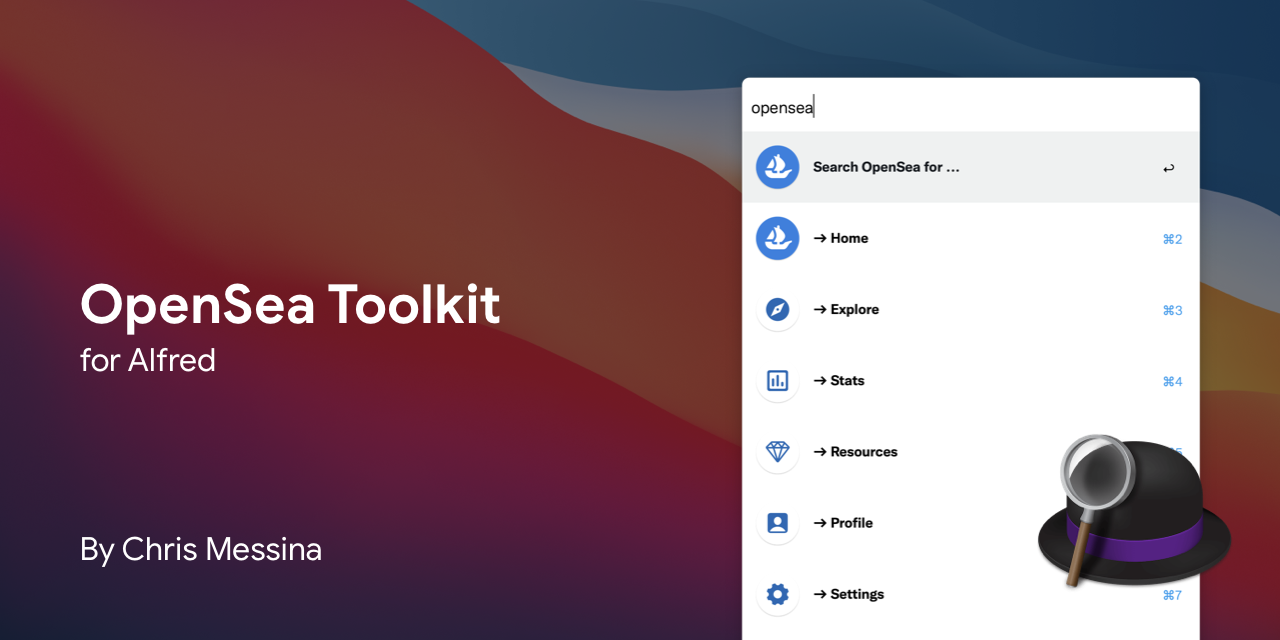 GitHub - chrismessina/alfred-opensea-toolkit: Alfred Toolkit for OpenSea