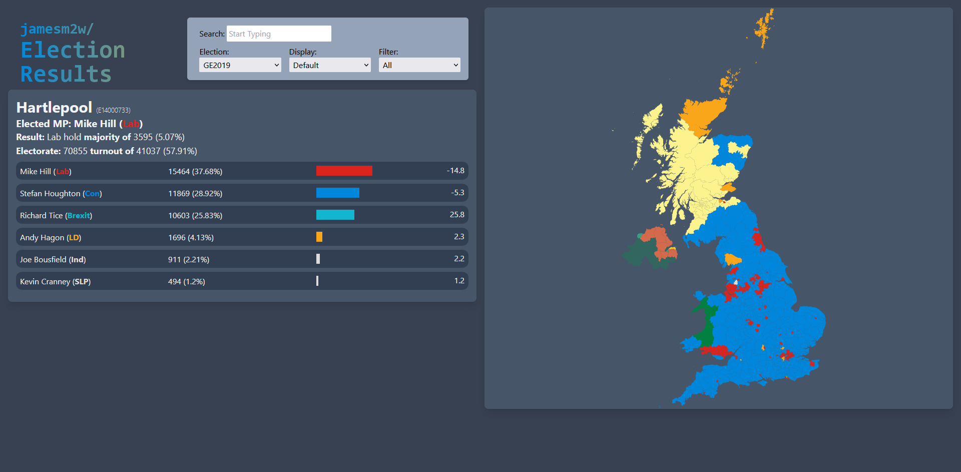 GitHub - elexnuk/results: UK Election Results displayed on a map ...
