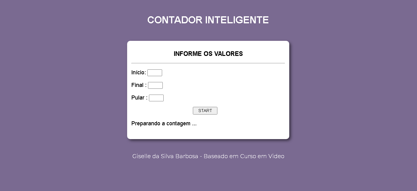GitHub - GiselleBarbosa/javascript-contador-curso-em-video: Contador ...