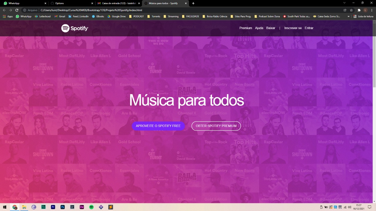GitHub - CharlinhoLK/Projeto_Clone_Spotify: Site clone do Spotify, feito utilizando HTML, CSS3 e ...