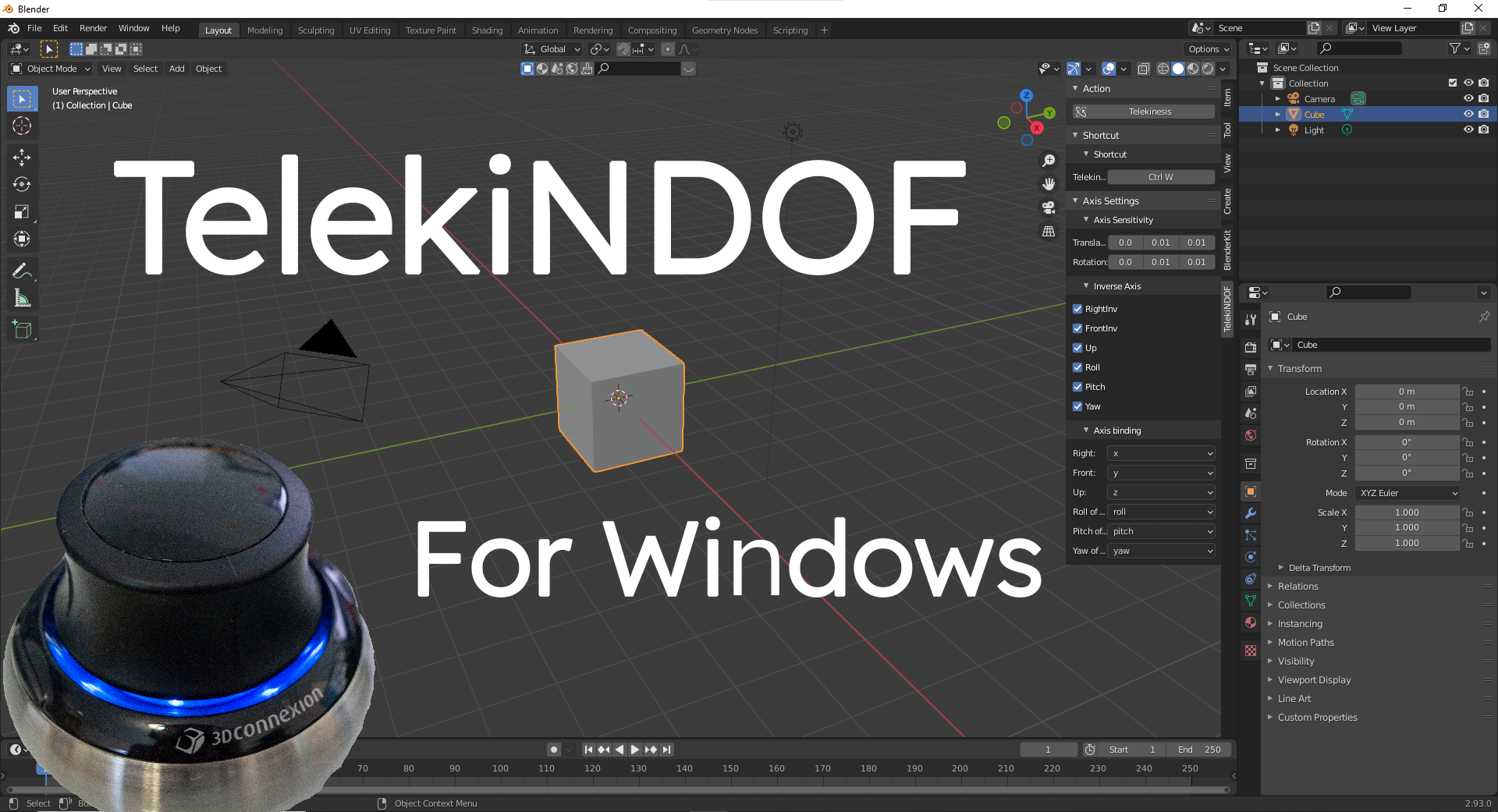 GitHub - Quatorze14/TelekiNDOF: TelekiNDOF - Blender addon to move object with a NDOF mouse ...