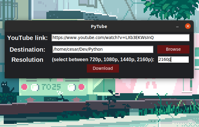 GitHub - cesar-rolli/pyTube: App to download YouTube videos in any ...