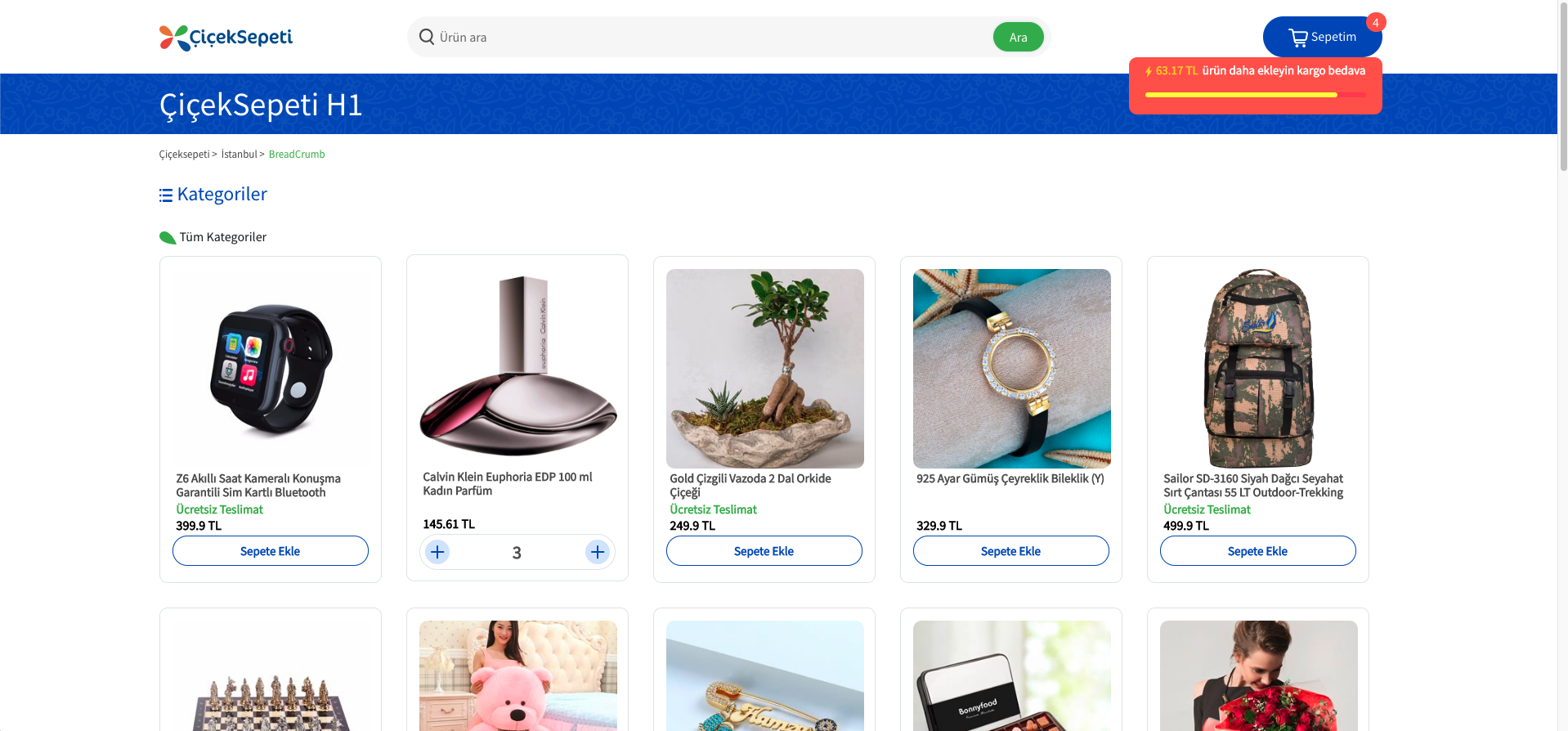 GitHub - aysegulkaraca/ciceksepeti