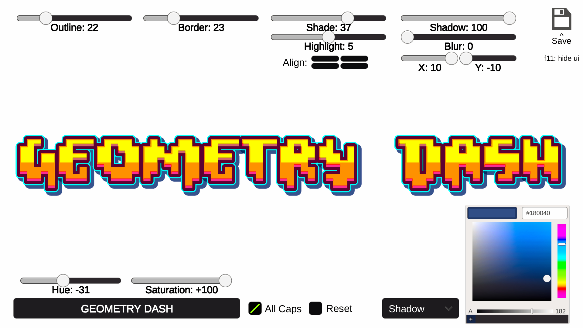 GitHub - AmaliJD/GDLogoEditor: Edit Text in Geometry Dash's Logo Font