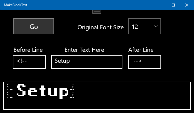 GitHub - johnhaz/MakeBlockText: Code for making letters into large ...