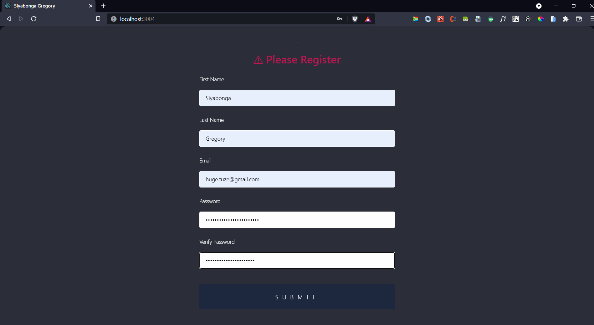 GitHub - Siyabonga-Gregory/Register-Form-ReactJs: Simple register form
