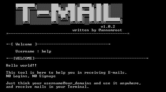 GitHub - annomroot/t-mail: Receive temp emails in your terminal