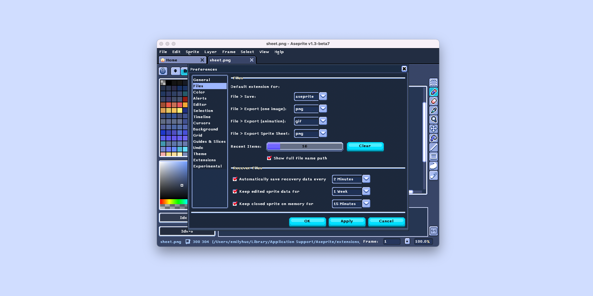 GitHub - emhuo/dark-moon-theme: A dark theme for Aseprite with custom fonts and accessibility ...