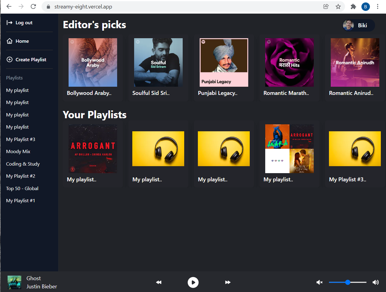 GitHub - biki321/streamy: a music streaming web app built using spotify api