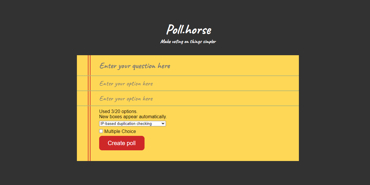 GitHub - Wolvan/poll.horse: Simple polling website written in Typescript