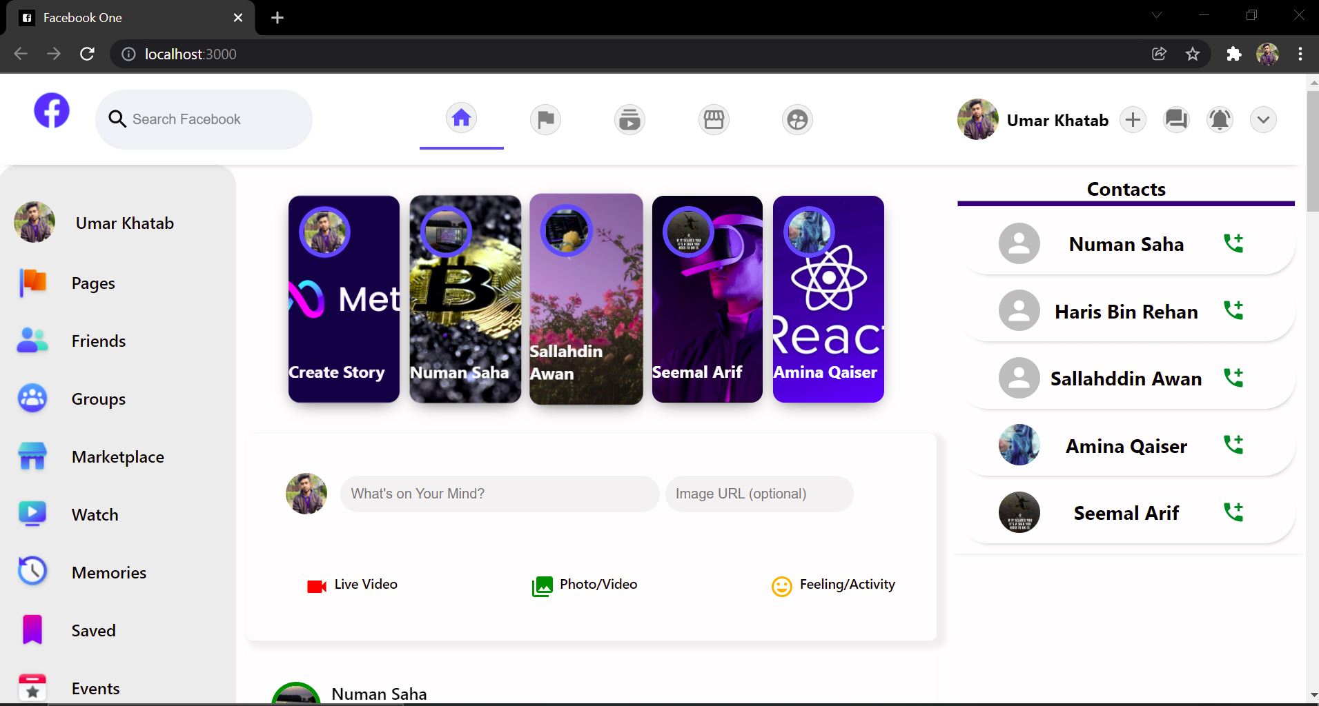 GitHub - 0xumarkhatab/Facebook-App: A fully Responsive and clean Front ...