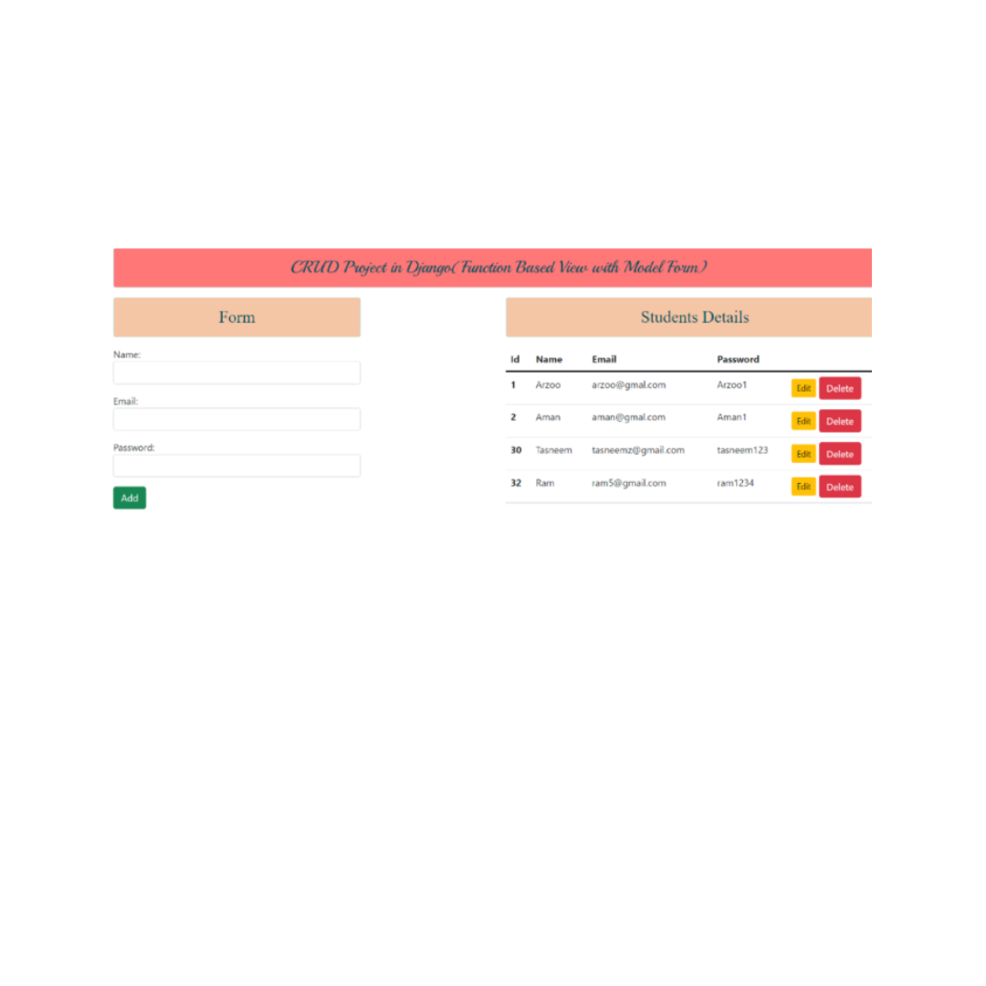 GitHub - Zeba-26521/DjangoModelForm-CRUD