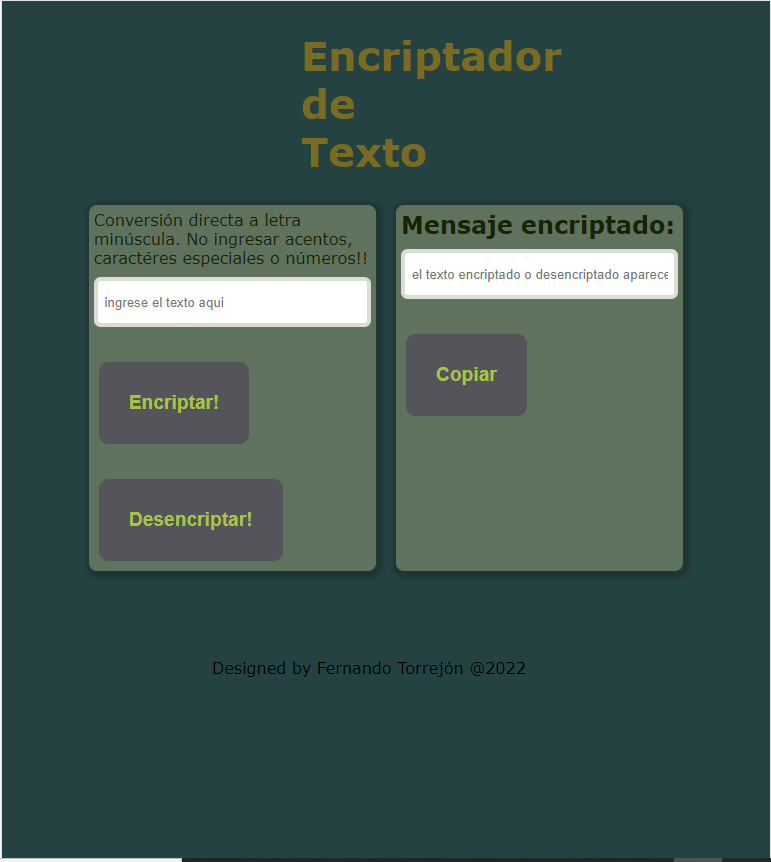 GitHub - fmtorrejon/ChallengeOne-01.Encriptador-de-texto: Challenge One ...