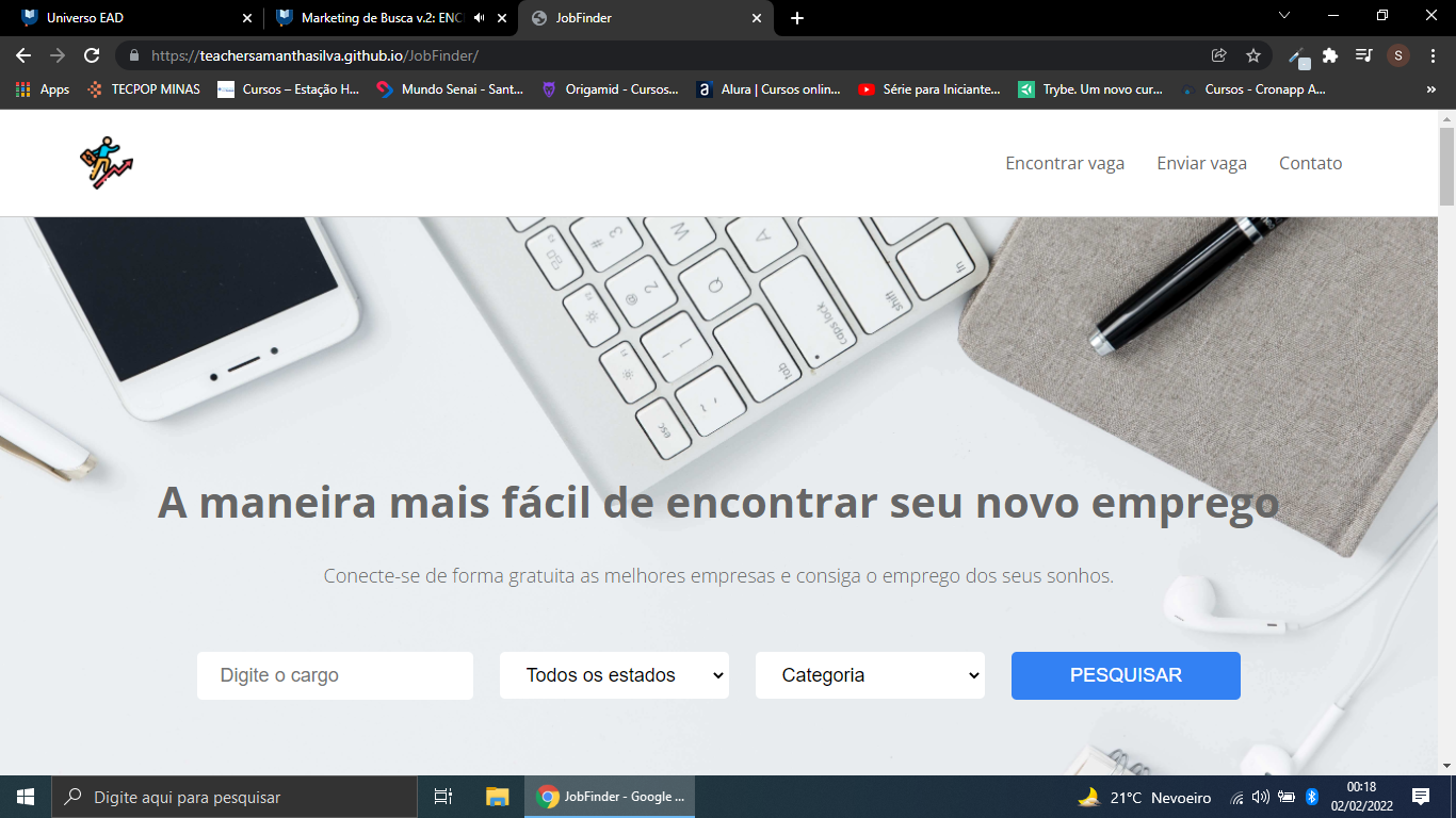 GitHub - TeacherSamanthaSilva/JobFinder: Este repositório foi criado ...