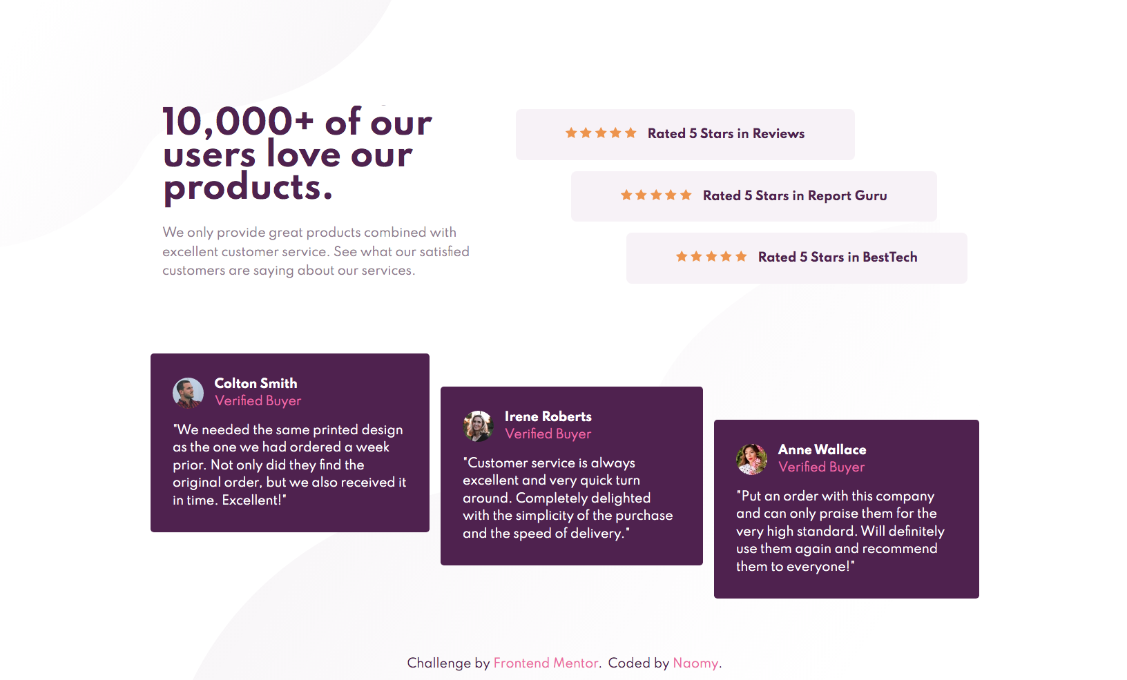 Github Naomy19 Social Proof Section Social Proof Section Challenge